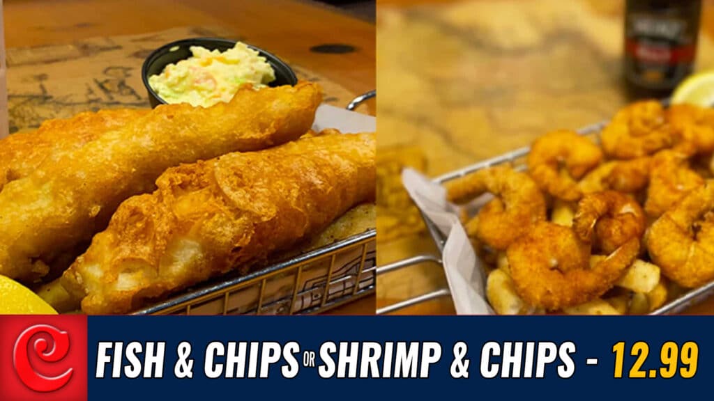 $12.99 - Fish & Chips or Shrimp & Chips - Coopers Seafood House